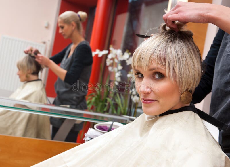 Hair stylist at work stock photo. Image of professional - 18154760