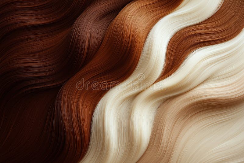 Hair Texture Strands Flowing in Waves of Color Creating Abstract ...