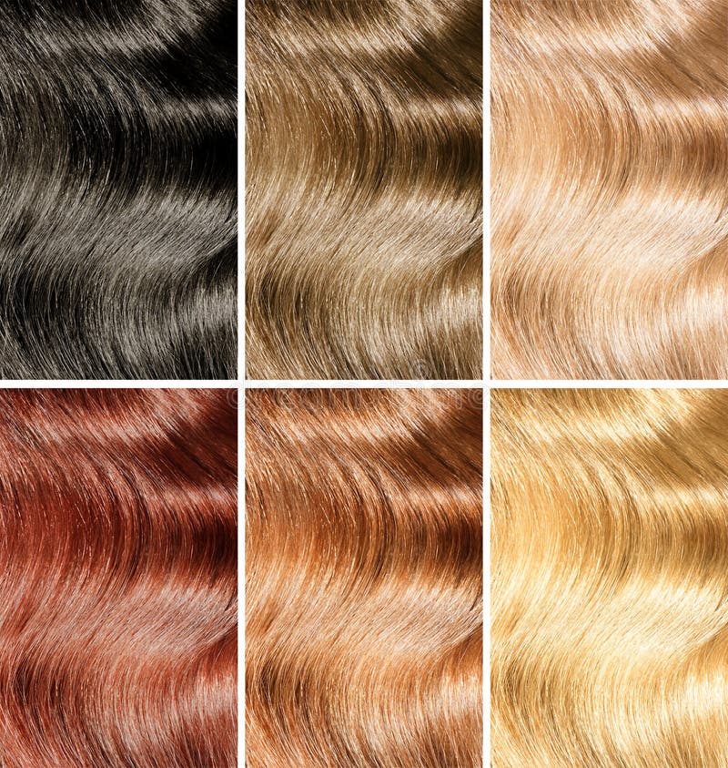 Hair Tint or Dye Different Colors Samples Set Stock Image - Image of ...