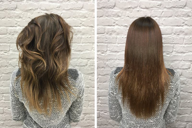 Hair before and after Treatment. Stock Image - Image of luxury, beauty ...