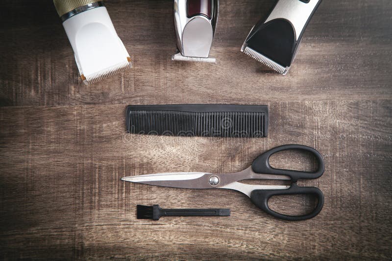 Hair Trimmers with Comb and Scissors Stock Image - Image of comb ...