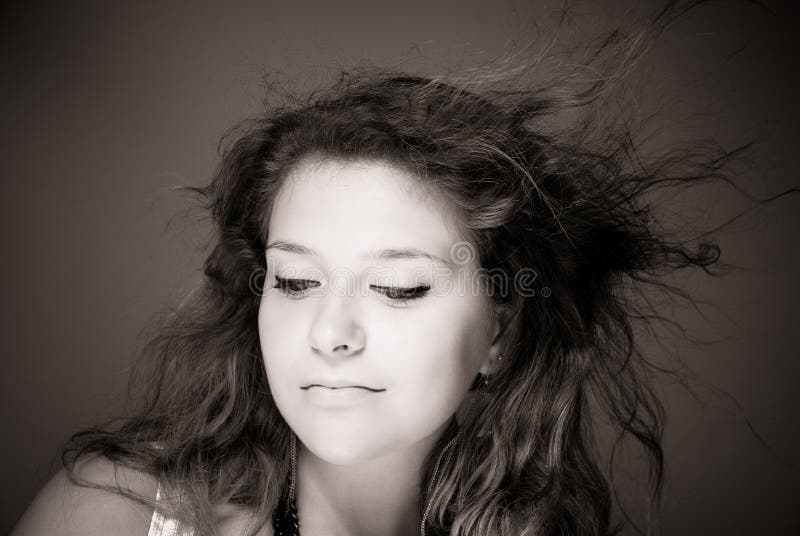 Hair on a wind stock image. Image of tender, enigmatic - 15439495
