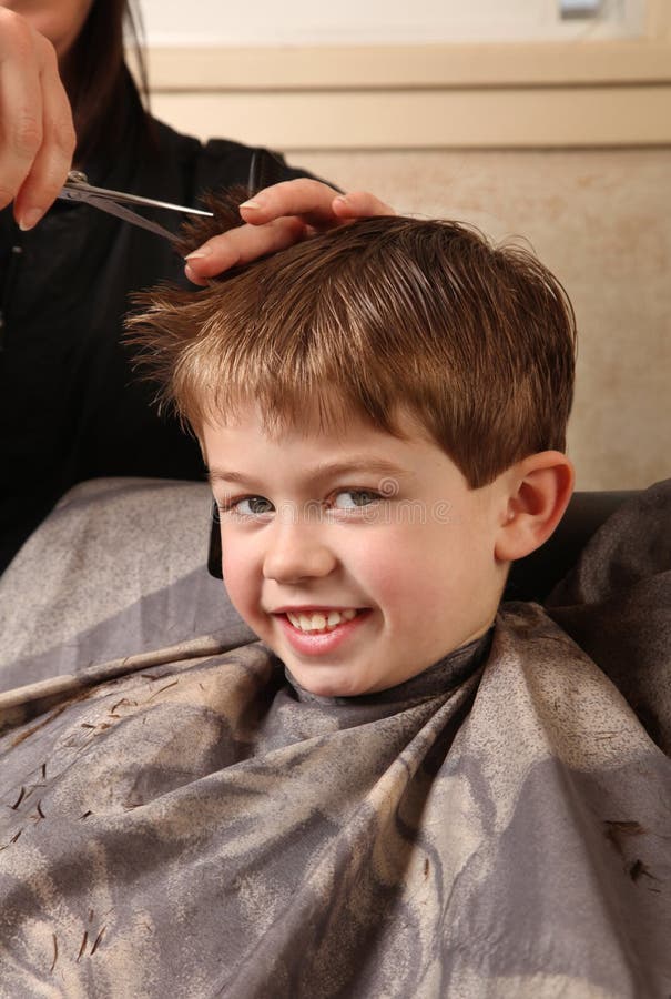 Young Boy Getting a Haircut Stock Photo - Image of trim, shape: 2668738
