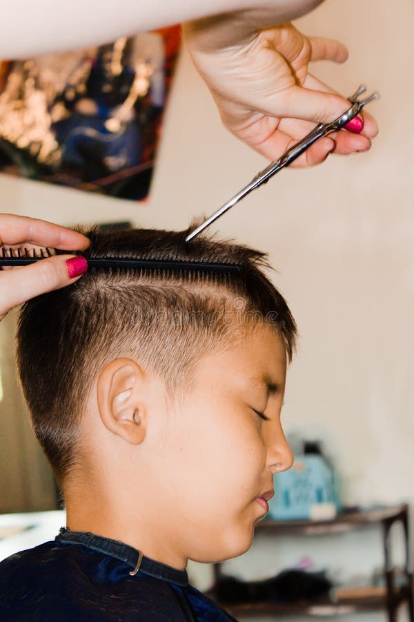 Haircut in a hair studio stock photo. Image of people - 26417020