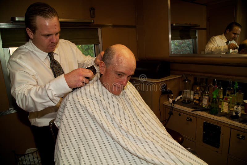 Haircut at the Troop Train editorial stock photo. Image of station ...