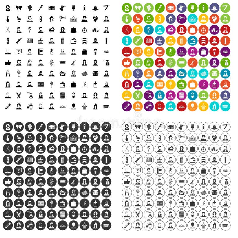 Hairdresser Set Icons in Outline Style. Big Collection of Hairdresser ... Hairdresser Set Icons in Outline Style. Big Collection of Hairdresser ...