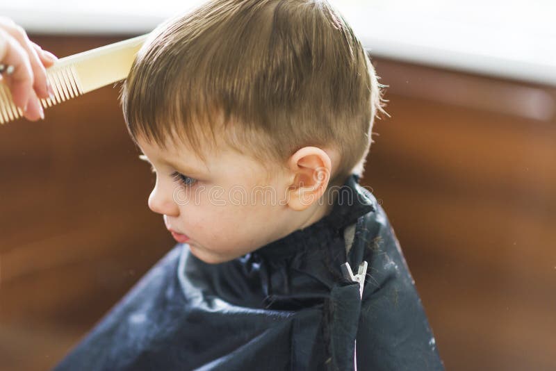 Hairdresser Shears Boy Scissors Stock Photo - Image of stylist, happy ...