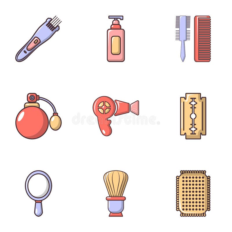 Hairdresser Tools Icons Set, Flat Style Stock Vector - Illustration of ... Hairdresser Tools Icons Set, Flat Style Stock Vector - Illustration of ...