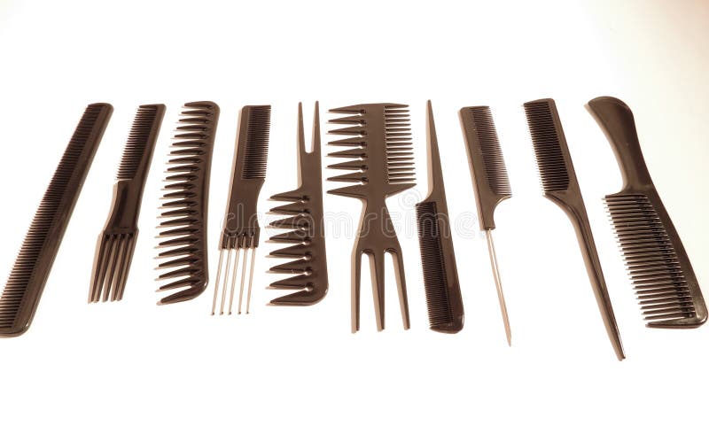 Hairdressing Combs on White Stock Photo - Image of hairdressing ...