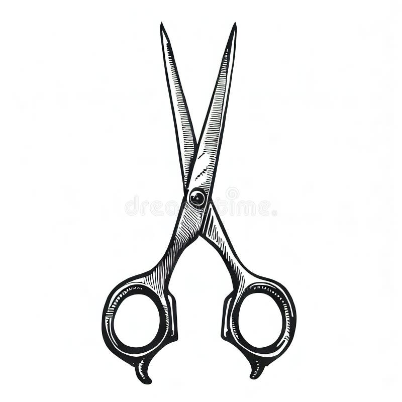 Scissors on White Background. Vector Black and White Coloring Page ...