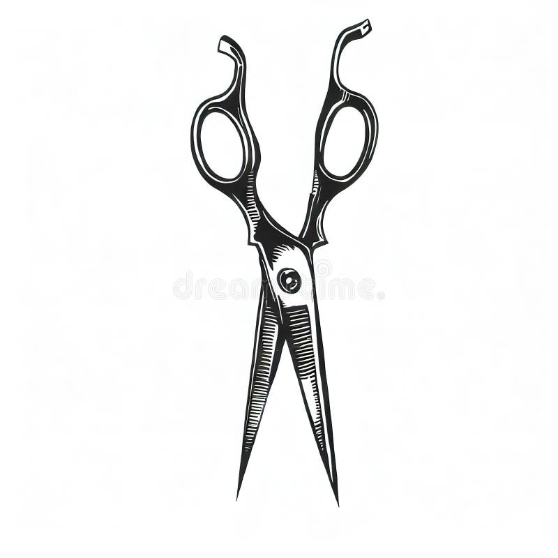 Scissors on White Background. Vector Black and White Coloring Page ...