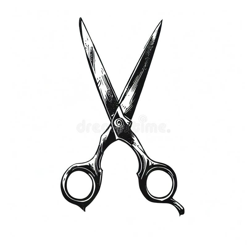 Scissors on White Background. Vector Black and White Coloring Page ...