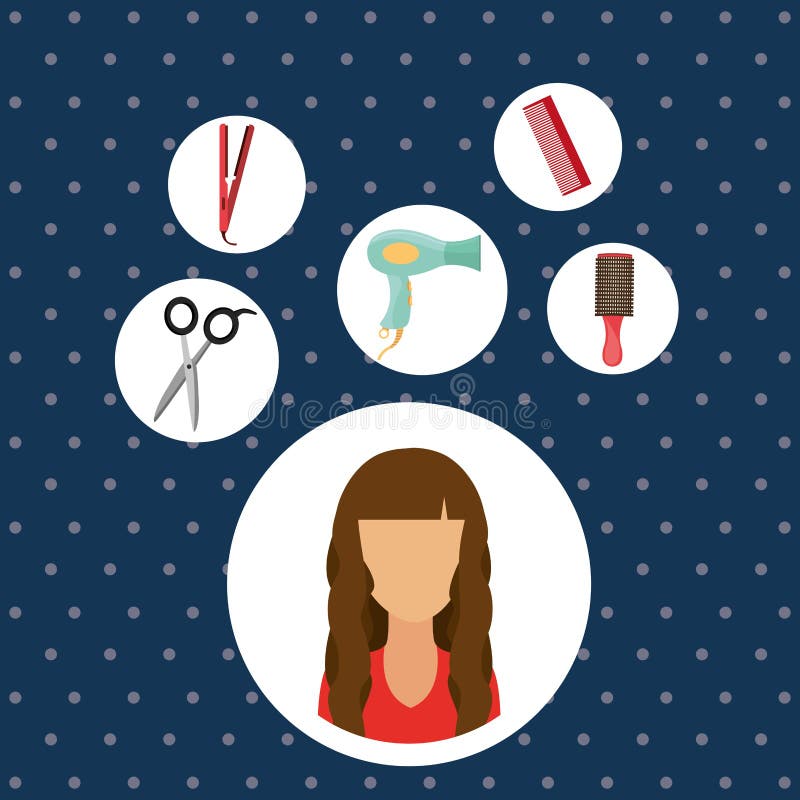 Hairdressing Service Design Stock Vector - Illustration of isolated ...