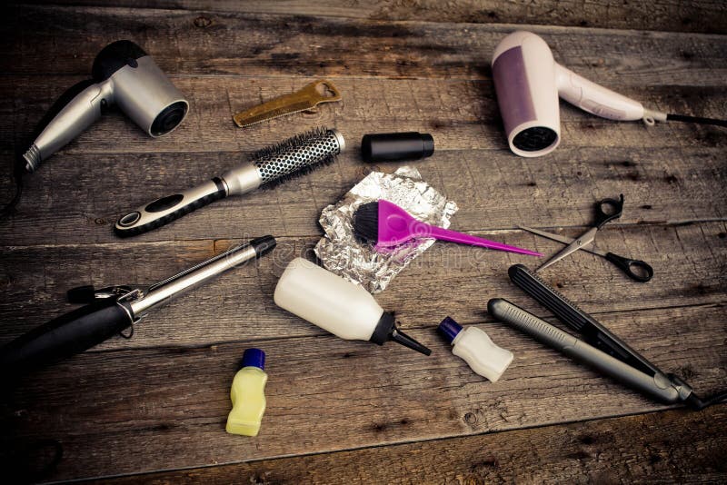 Hairdressing tools stock photo. Image of occupation, hairdresser - 69679650