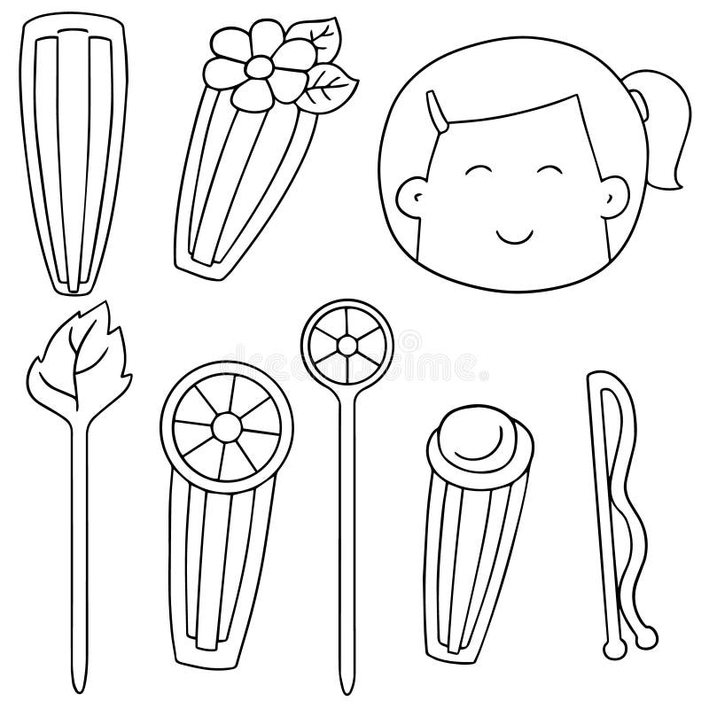 Vector set of hairpin stock vector. Illustration of lady - 117704749