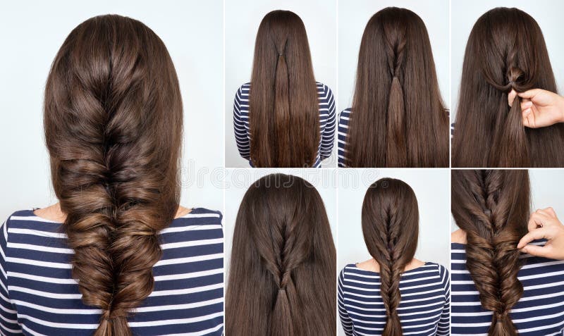 Hairstyle Festive Braid Tutorial Stock Image - Image of styling ...