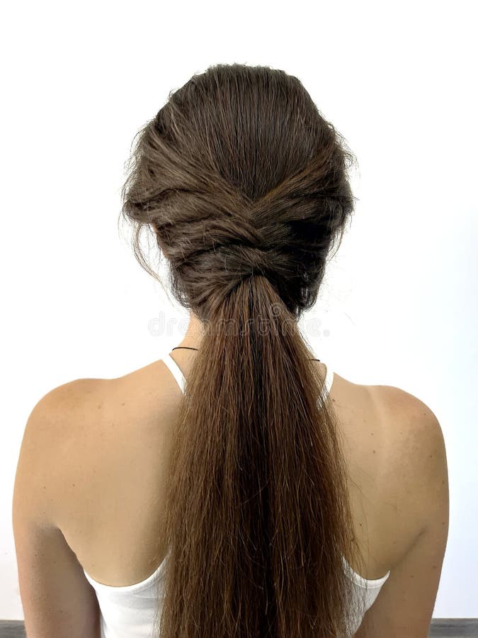 Hairstyle on Long Hair, Braiding Stock Image - Image of bunch, color ...