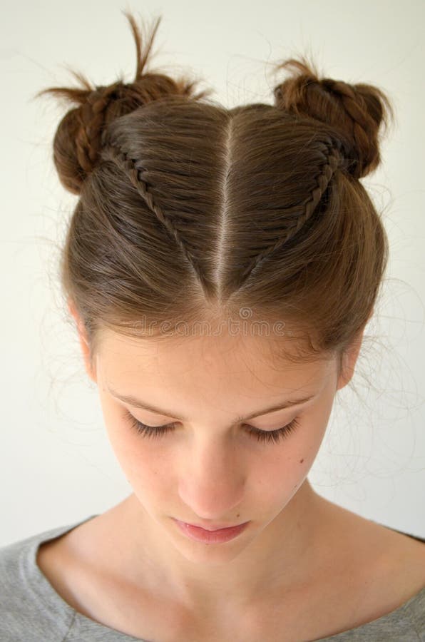 Hairstyle on medium length stock image. Image of color - 96286839