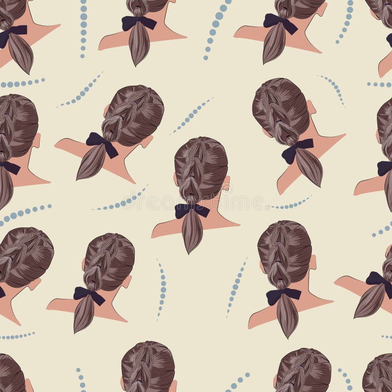 Hairstyle pattern stock illustration. Illustration of braid - 200571319