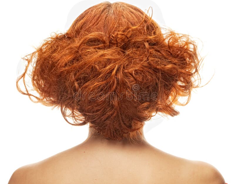 Hairstyle red. back view stock photo. Image of dark - 107921704