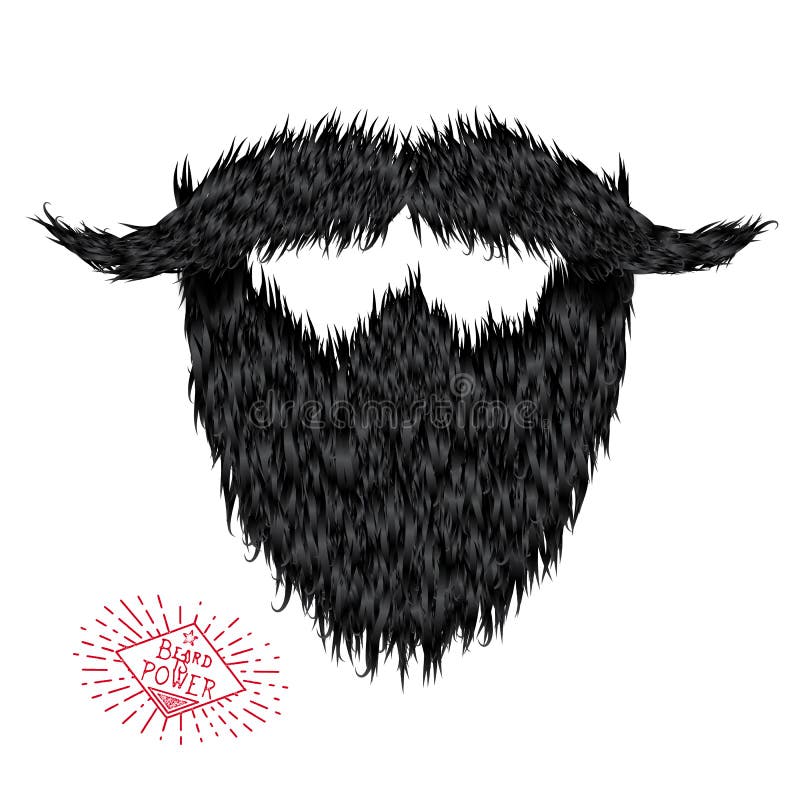 Hairy Curly Hipster Strong Beard Drawing Stock Vector - Illustration of ...
