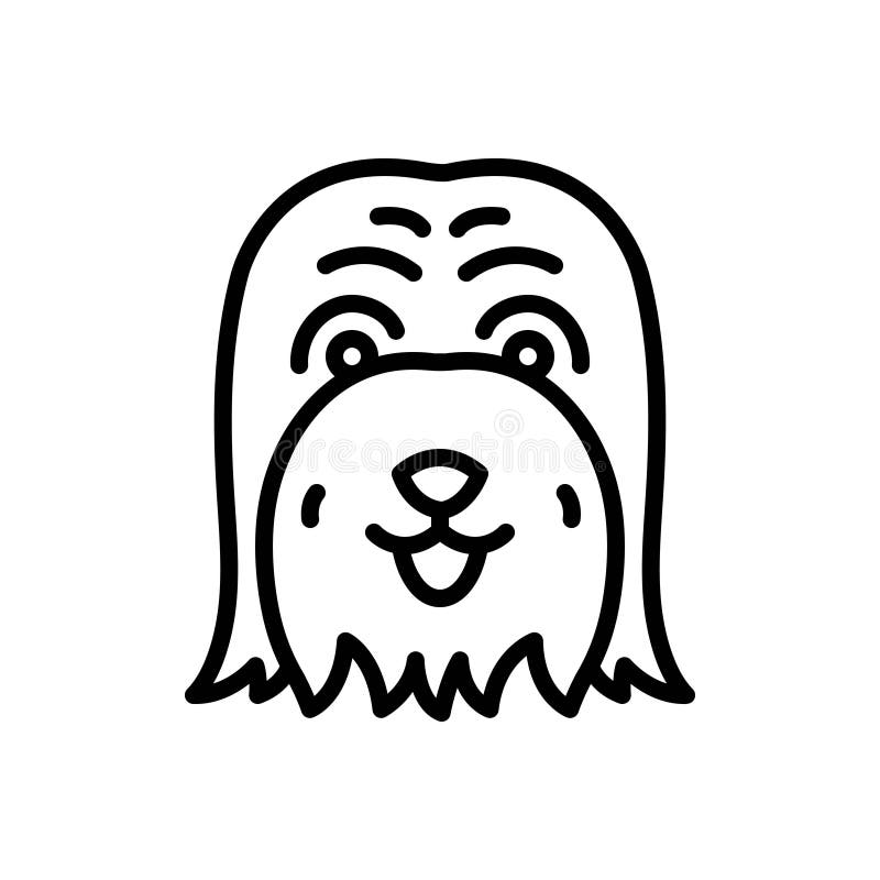 Black Line Icon for Hairy, Shaggy and Brushy Stock Vector ...