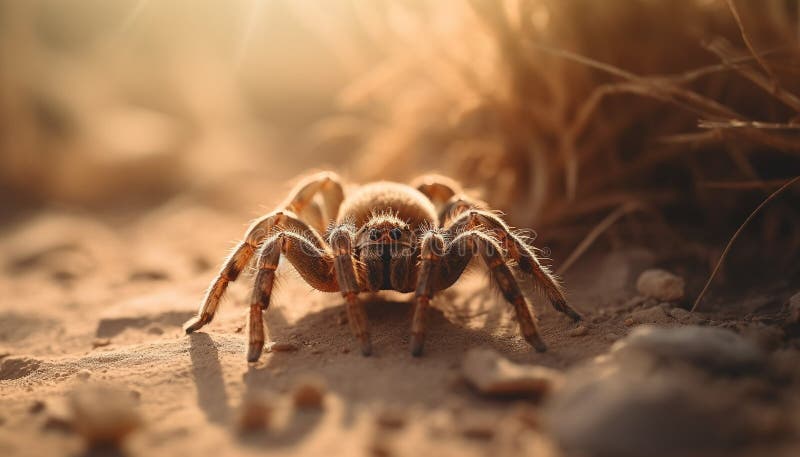 Hairy Leg of Tarantula Crawling in Spooky Forest Generated by AI Stock ...
