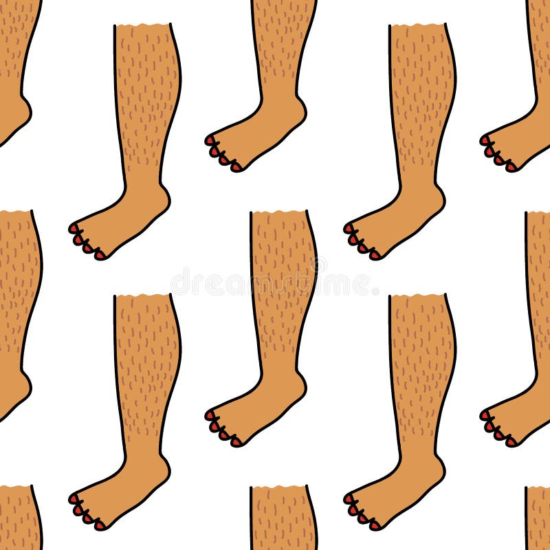 Hairy Legs Seamless Doodle Pattern Stock Illustration - Illustration of ...