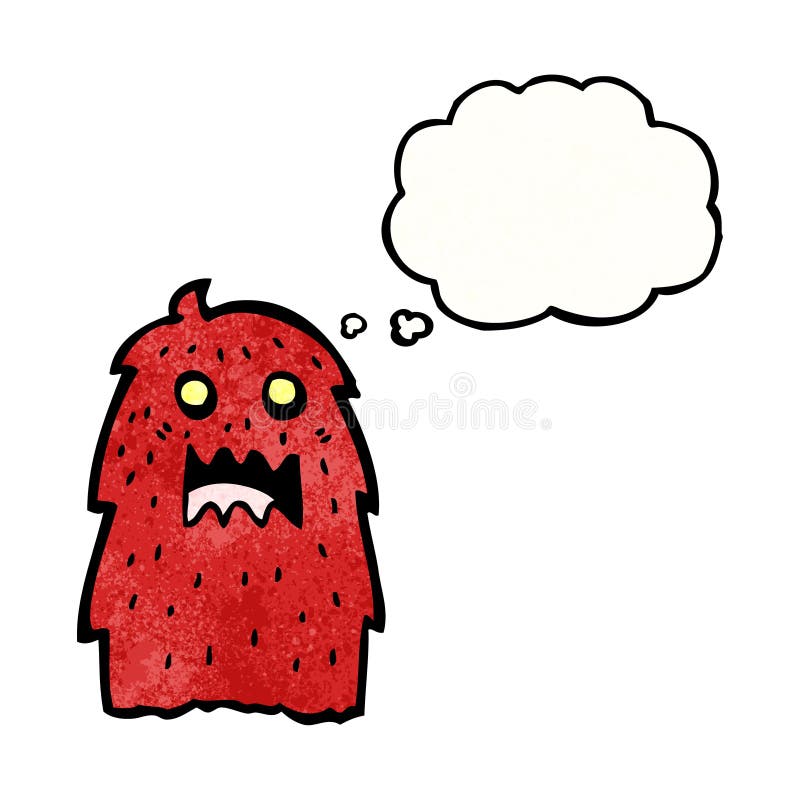 Hairy red monster cartoon stock vector. Illustration of cheerful - 38031630
