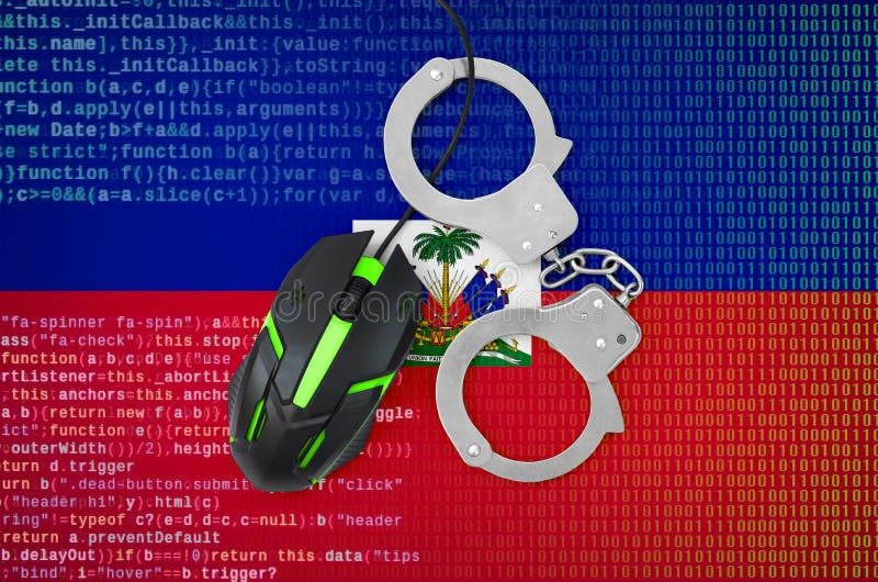 Haiti Flag and Handcuffed Computer Mouse. Combating Computer Crime ...