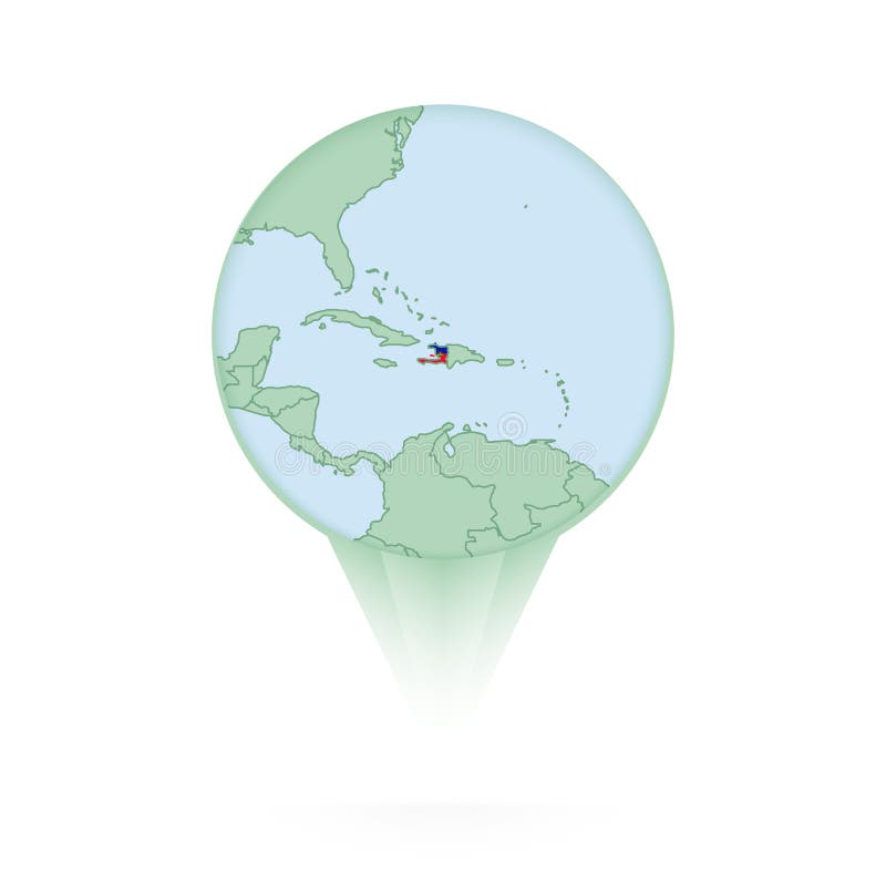 Haiti Map, Stylish Location Icon with Haiti Map and Flag Stock Vector ...