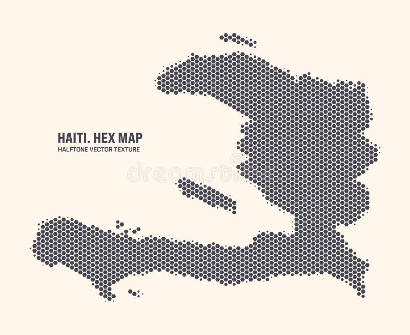 Haiti Map Vector Hexagonal Half Tone Pattern Isolated on Light ...