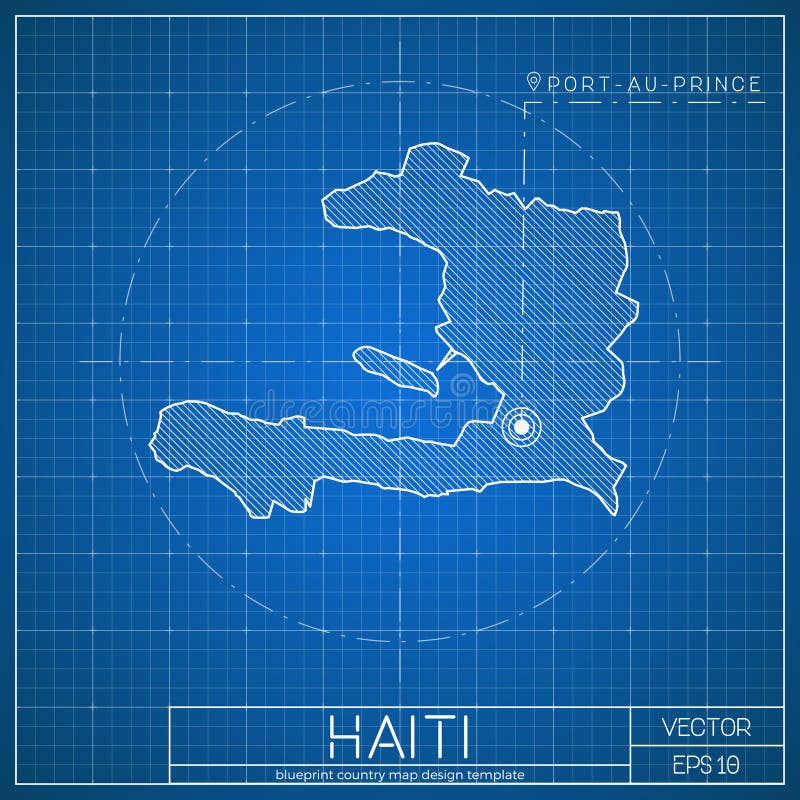 Haiti-Plankartenschablone Mit Hauptstadt Vektor Abbildung ...