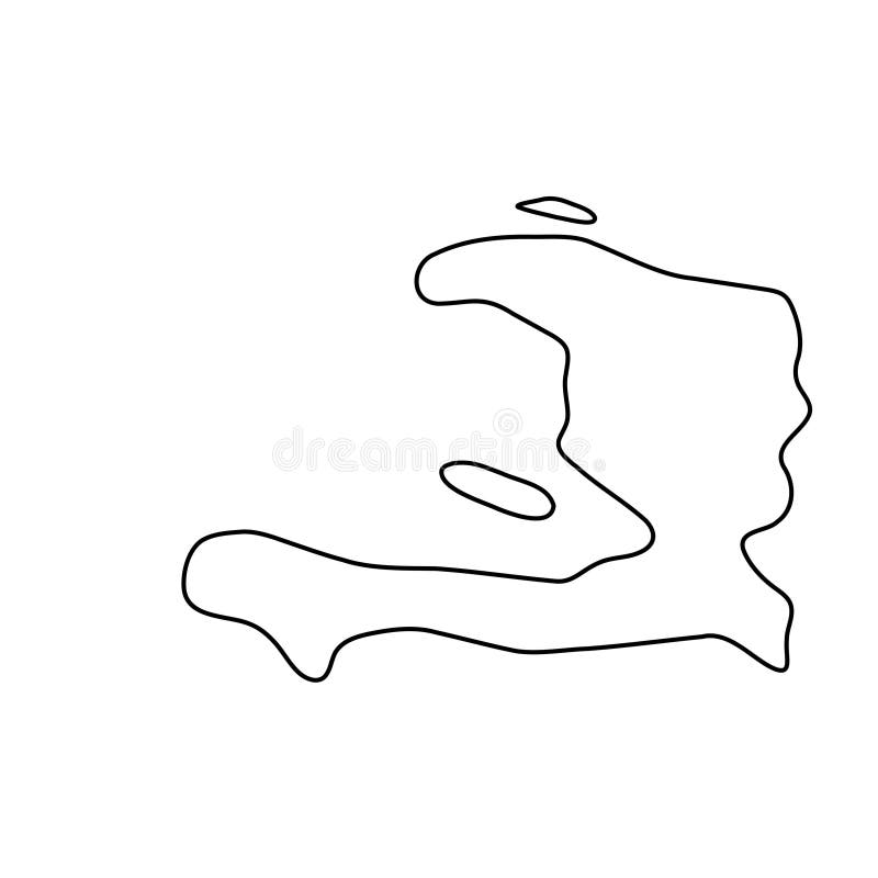 Haiti Simplified Vector Outline Map Stock Vector - Illustration of icon ...