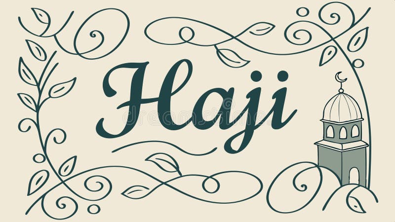 Haji Calligraphy with Floral Frame Vector Design Generative AI Stock ...