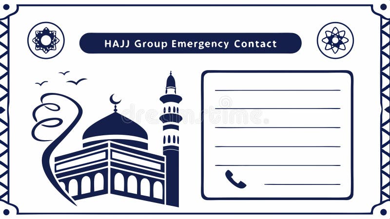 Hajj Group Contact Vector, Islamic Pilgrimage and Emergency Information ...