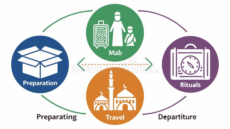 Hajj Infographic Steps Vector, Islamic Pilgrimage Guide and Ritual ...