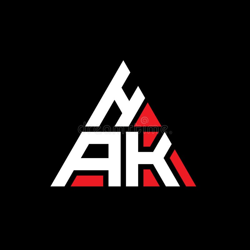 HAK Triangle Letter Logo Design with Triangle Shape. HAK Triangle Logo ...