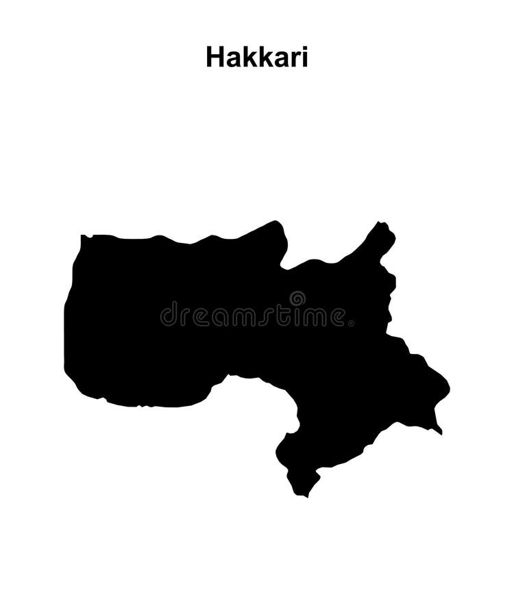 Hakkari outline map stock vector. Illustration of province - 360686211