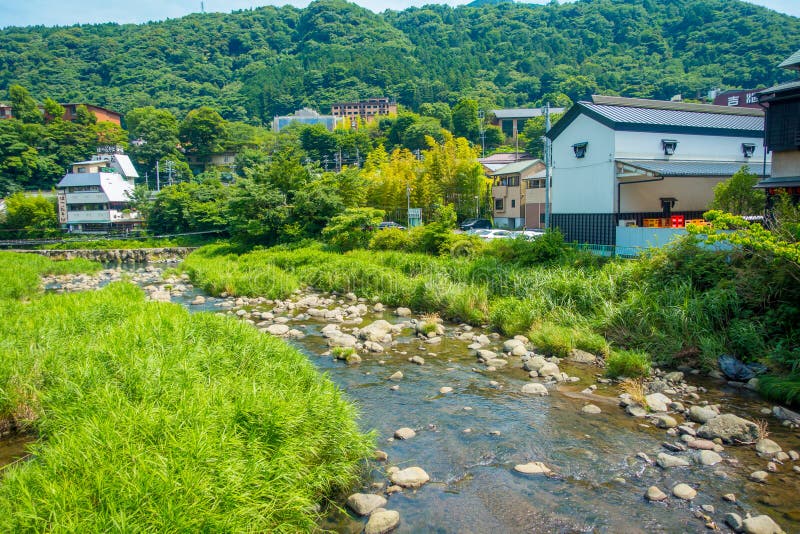 HAKONE, JAPAN - JULY 02, 2017: Huge Building Near of River in Hakone ...