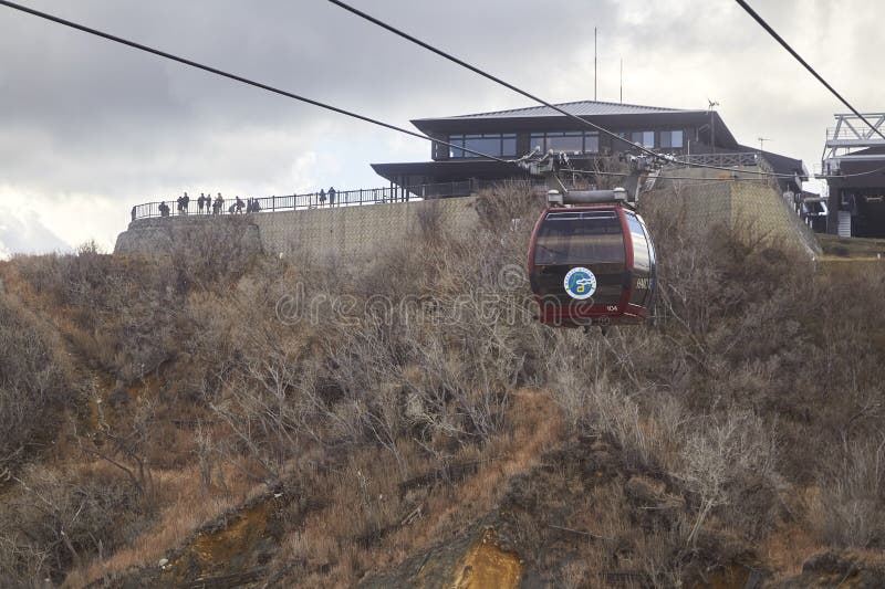 Hakone Ropeway Cable Car Travelling in Owakudani Editorial Photo ...