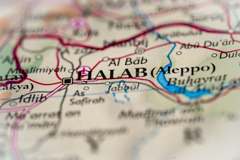 Halab, Syria Highlighted on a World Map Stock Image - Image of pinpoint ...