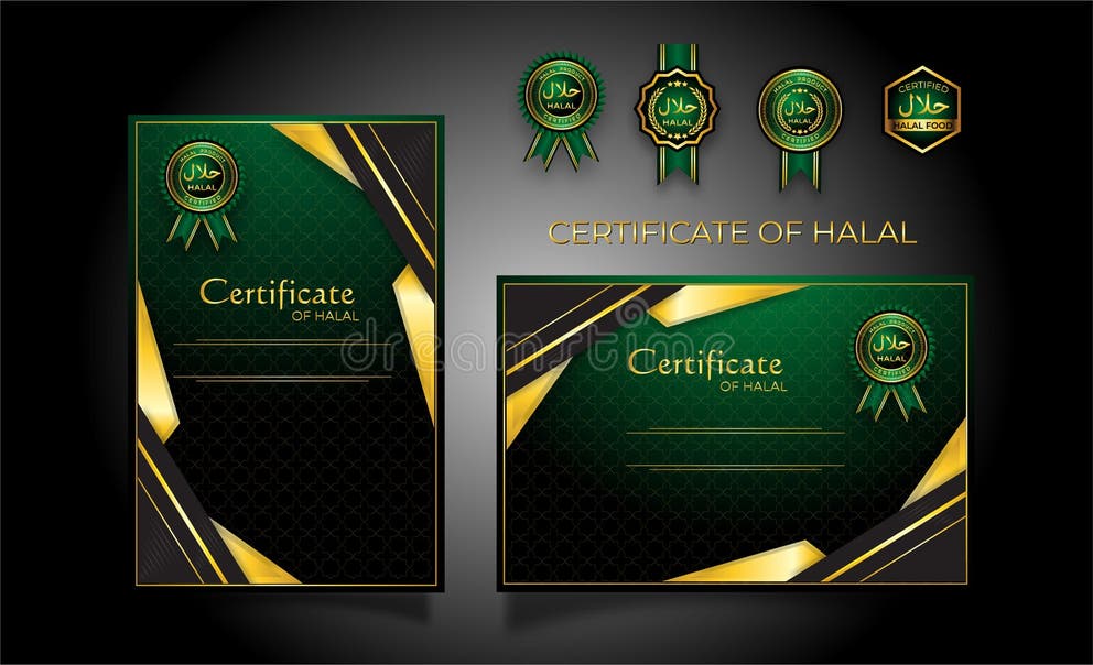Set of Halal Certified Business Card Template Stock Illustration ...