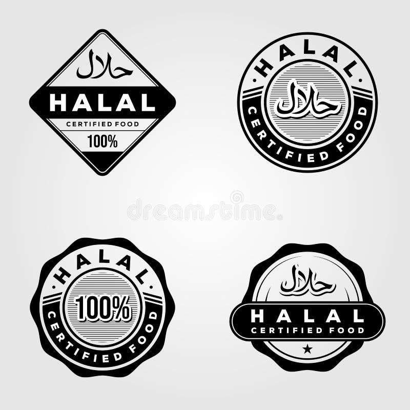 Halal Certified Food Logo Set Islamic Vector Template Design Stock ...