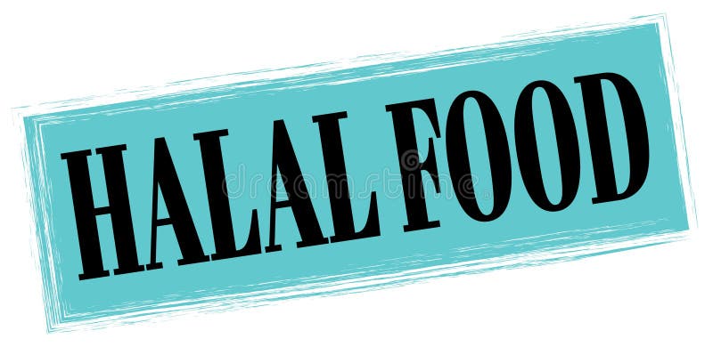 HALAL FOOD Text Written on Blue-black Stamp Sign Stock Illustration ...
