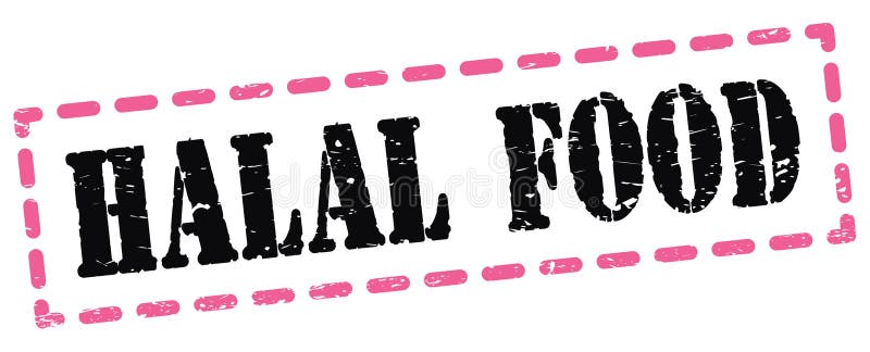 HALAL FOOD Text Written on Pink-black Stamp Sign Stock Illustration ...