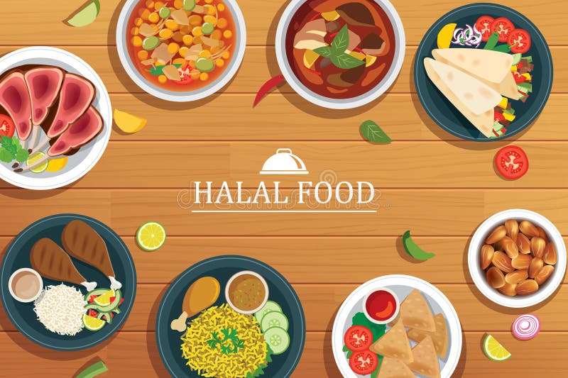 Set Halal Homemade Logo Template Elements with Muslim Cute Woman Chef ...