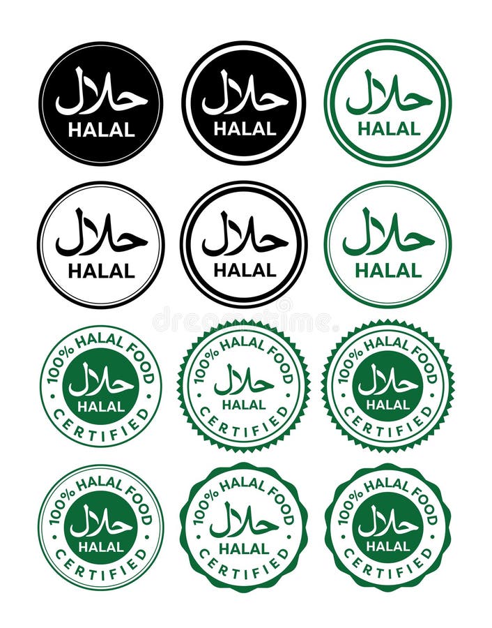 Halal Sign Icon Illustration, Halal Food Symbol Isolated, Islamic Stamp ...