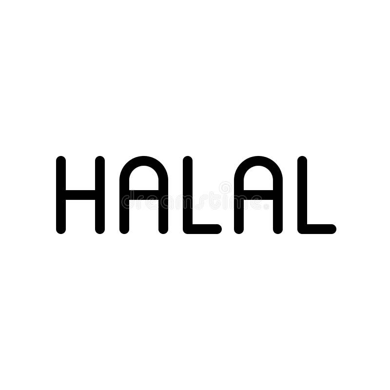 Halal Line Icon, Islam and Religion, Halal Product Sign, Vector ...