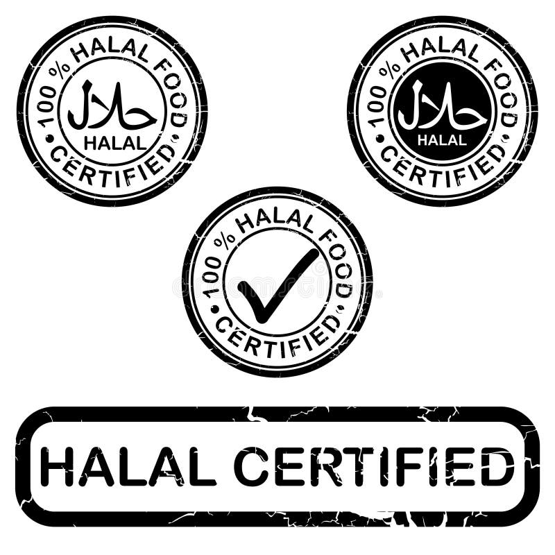 Halal Stamp Design, Halal Certificate Vector Stock Illustration ...